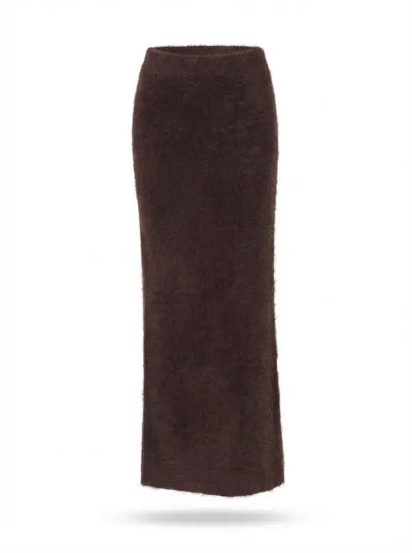 Soft Goat Elastic Waist Maxi Skirt