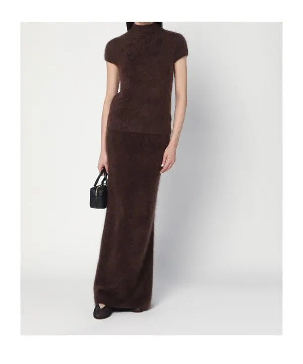 Soft Goat Elastic Waist Maxi Skirt