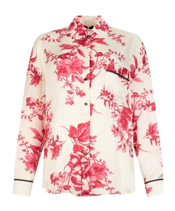 Liu Jo Floral Print Long-sleeve Shirt - White