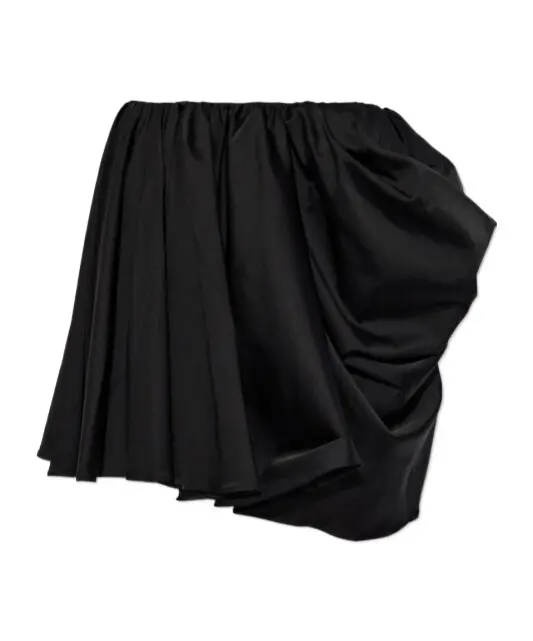 GANNI Draped Asymmetrical Skirt - Black
