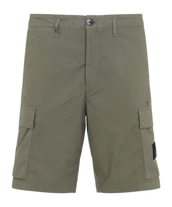 Stone Island Regular Fit Cargo Bermuda Shorts - Gray