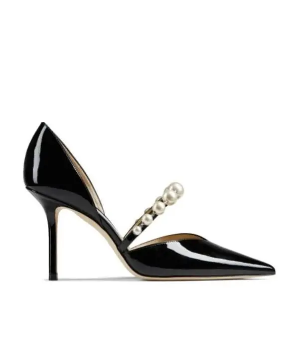 JIMMY CHOO Embellished Pointed-toe Pumps - Black
