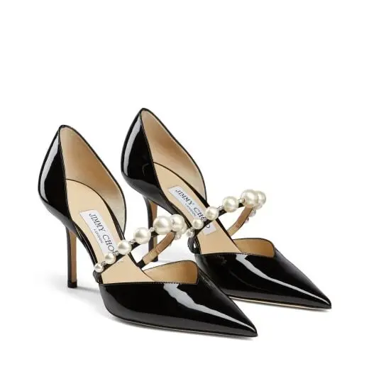 JIMMY CHOO Embellished Pointed-toe Pumps - Black