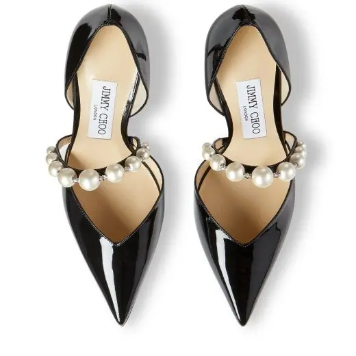 JIMMY CHOO Embellished Pointed-toe Pumps - Black