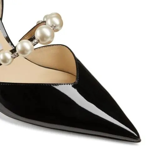 JIMMY CHOO Embellished Pointed-toe Pumps - Black
