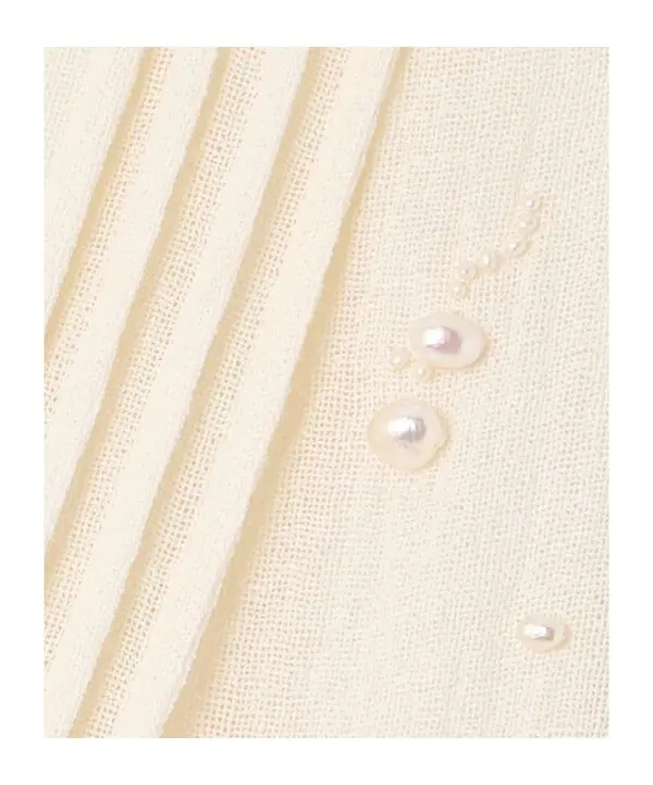 JIL SANDER Long Sleeve Blouse With Pearl Embellishments