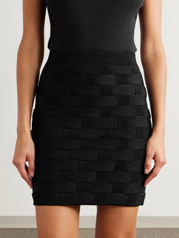 Tove Ash Jacquard-knit Mini Skirt