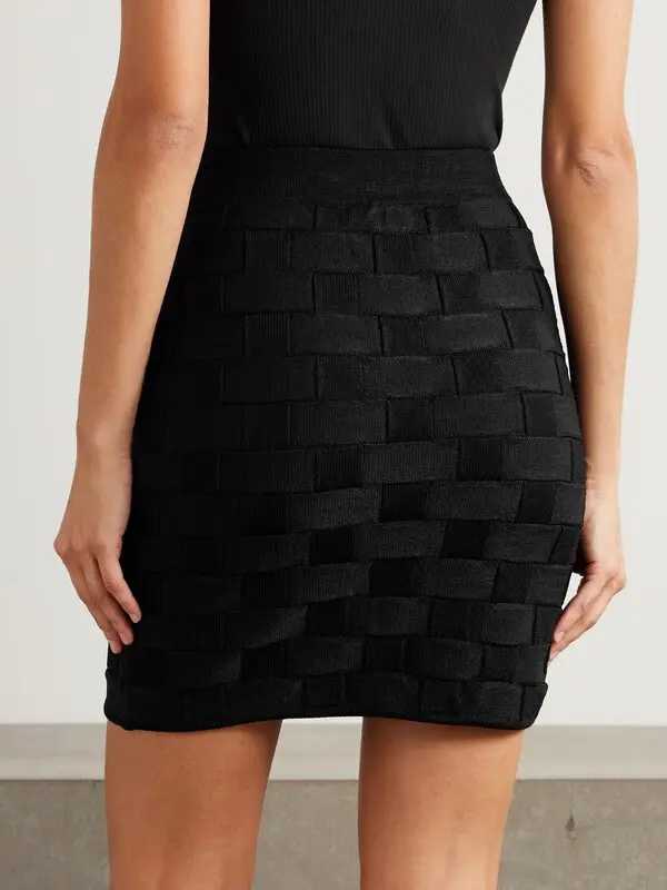 Tove Ash Jacquard-knit Mini Skirt
