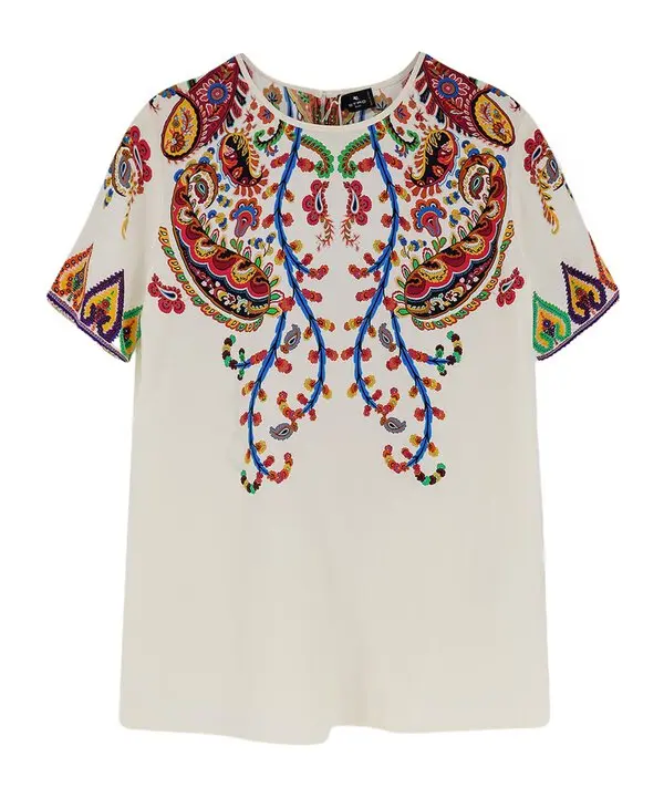 Etro Paisley-print Crewneck T-shirt