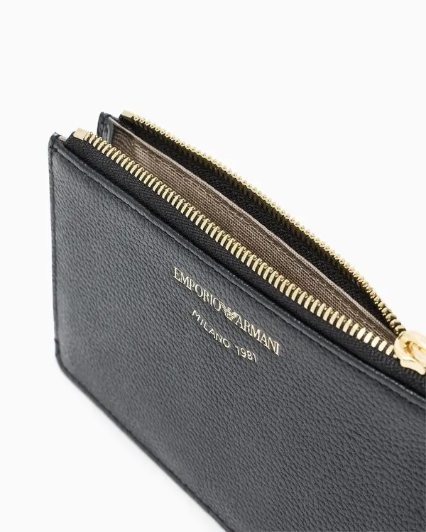 Emporio Armani Zipped Card Holder - Black