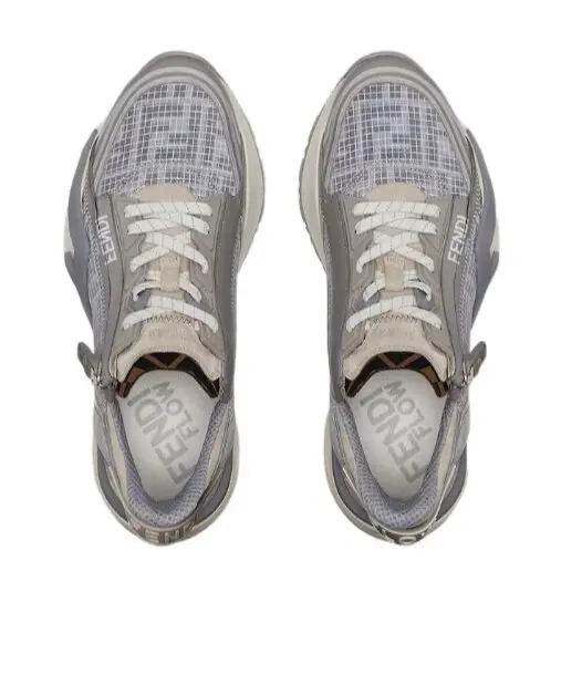 Fendi Flow Trainers With Ff Motif - Gray