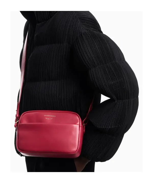 Emporio Armani Leather Camera Case With Shoulder Strap