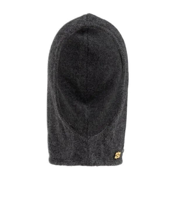 GANNI Logo Detail Balaclava - Black