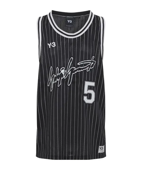 Y3 Sleeveless Striped Basketball Tank Top