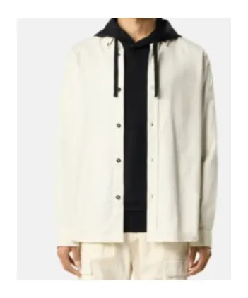Stone Island Logo Patch Drawstring Hoodie - Black