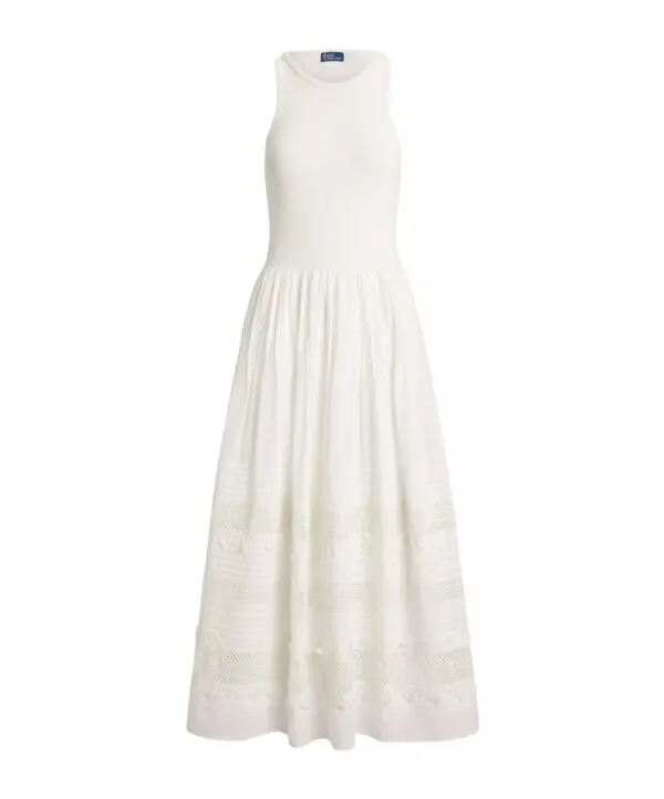 Polo Ralph Lauren Sleeveless Fit Flare Dress - White