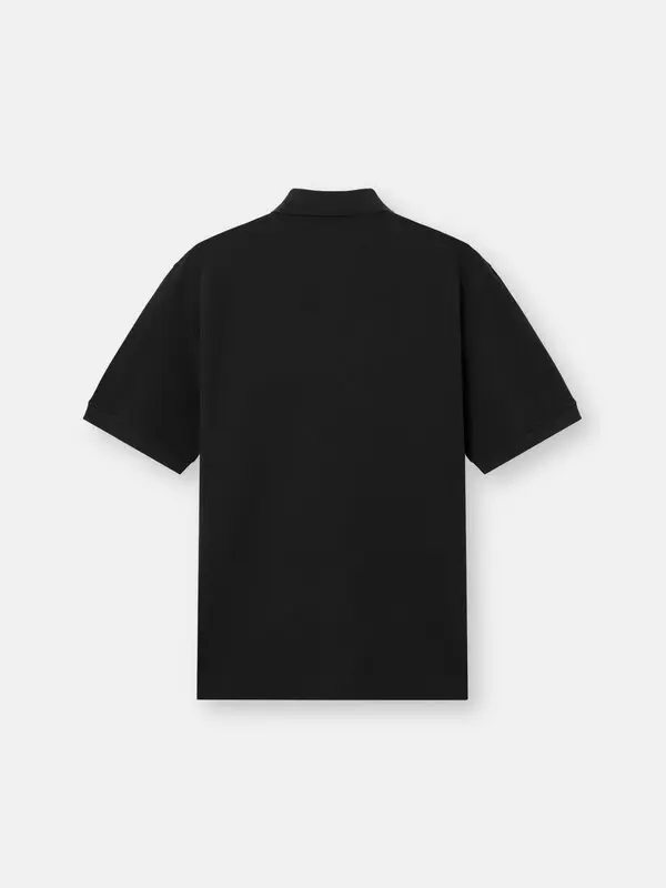 Stone Island Logo Patch Short Sleeved Polo Shirt - Black