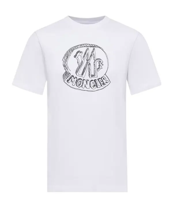 Moncler Logo Patch Crewneck T-shirt - White