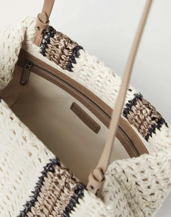 Brunello Cucinelli Striped Knit Shoulder Bag