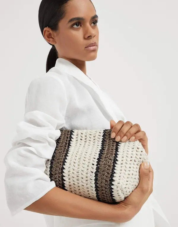 Brunello Cucinelli Striped Knit Shoulder Bag