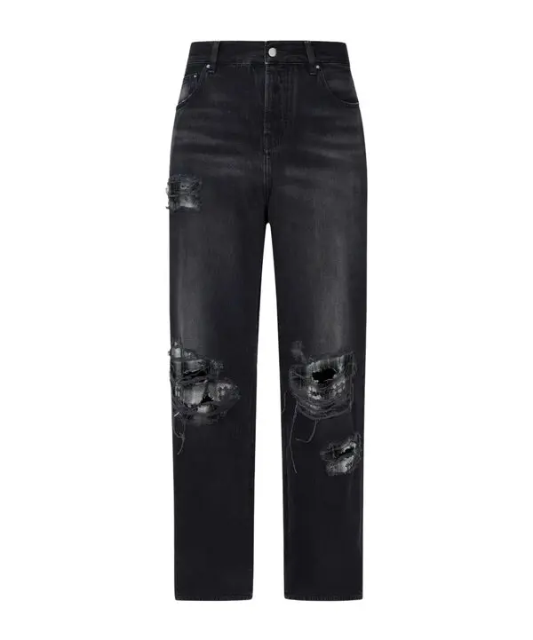 Amiri Flannel Repair Baggy Jeans