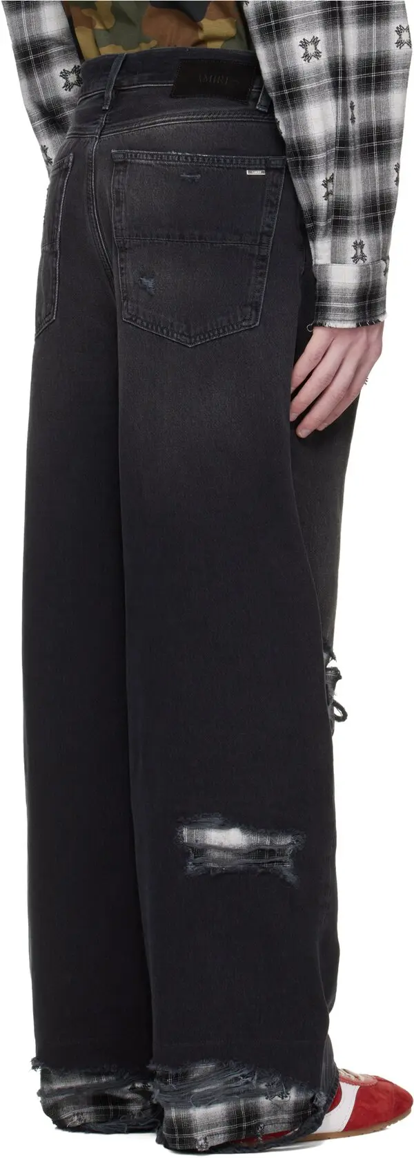 Amiri Flannel Repair Baggy Jeans