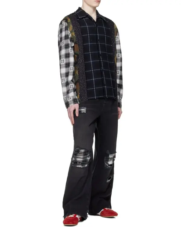Amiri Flannel Repair Baggy Jeans