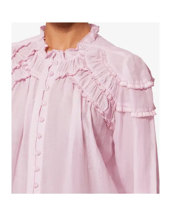 Isabel Marant Étoile Christa Ruffled Buttoned Blouse - Light Pink