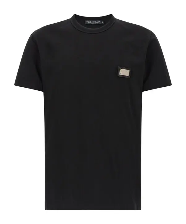 Dolce & Gabbana Dolce Gabbana Logo Plaque Crewneck T-shirt - Black