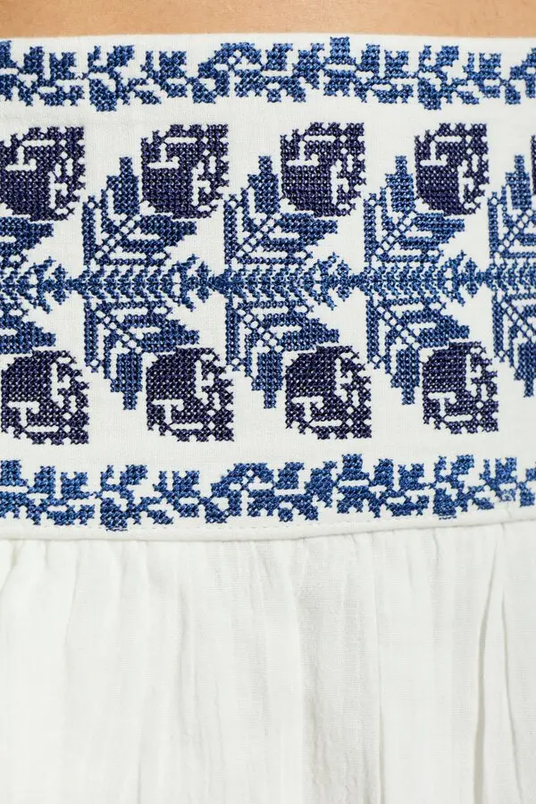 Isabel Marant Étoile Embroidered Pleated Flared Mini Skirt