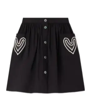 Bonpoint Lierre Hand-embroidered Flared Skirt