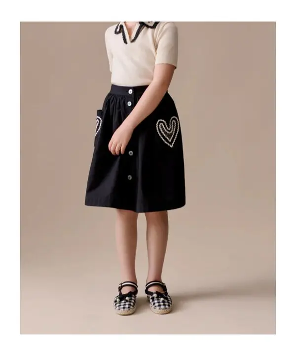 Bonpoint Lierre Hand-embroidered Flared Skirt
