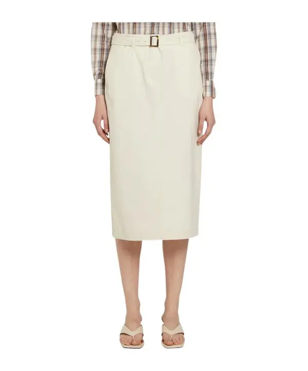 Marella Midi Pencil Skirt With Drawstring Waist - Light Brown