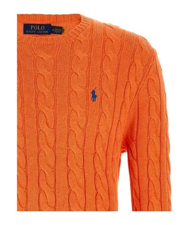 Polo Ralph Lauren Cable Knit Embroidered Jumper - Orange