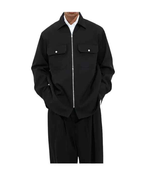 Bottega Veneta Zip-up Relaxed Fit Overshirt - Black