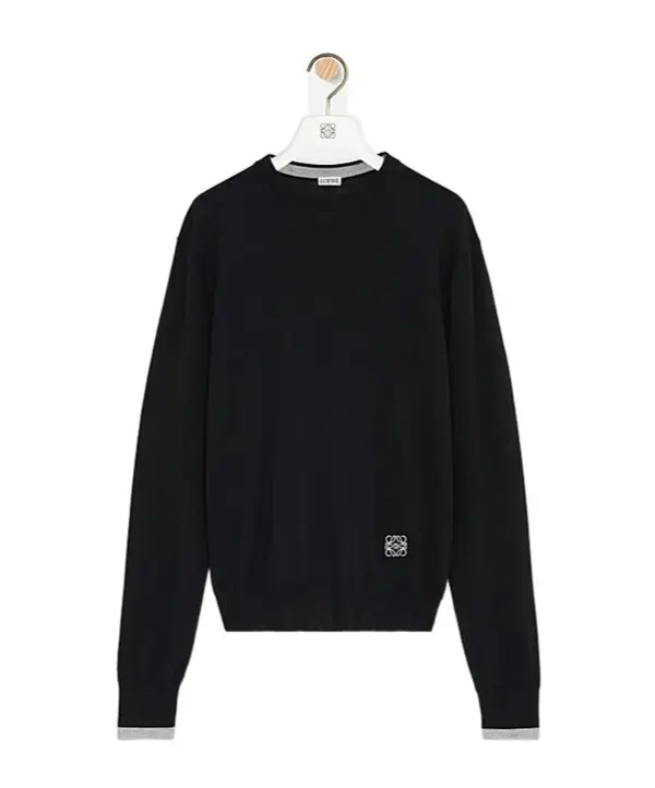 Loewe Long-sleeved Wool Sweater - Black