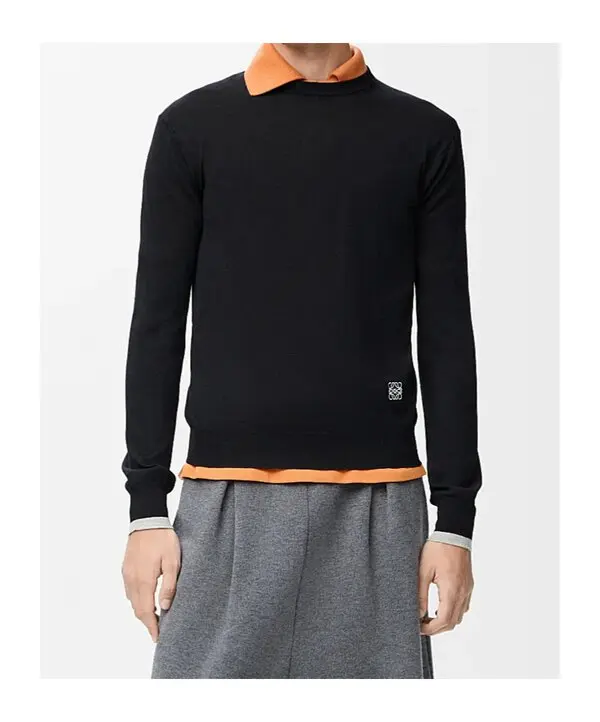 Loewe Long-sleeved Wool Sweater - Black