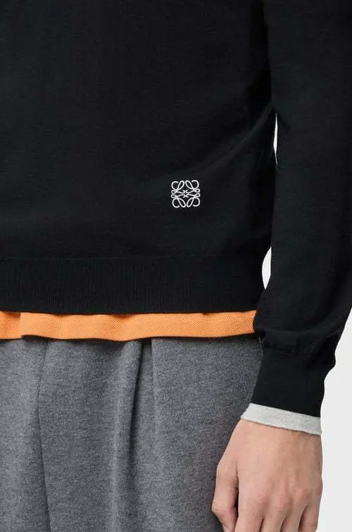 Loewe Long-sleeved Wool Sweater - Black