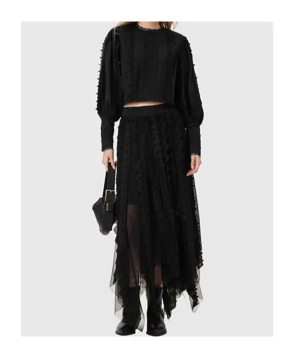 ALLSAINTS Vashtie Lace Midi Skirt