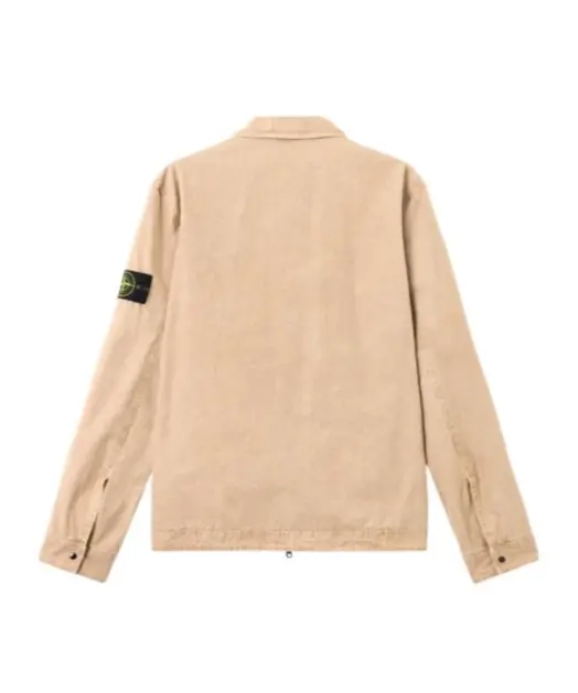 Stone Island Logo Patch Pocket Detail Shirt - Desert