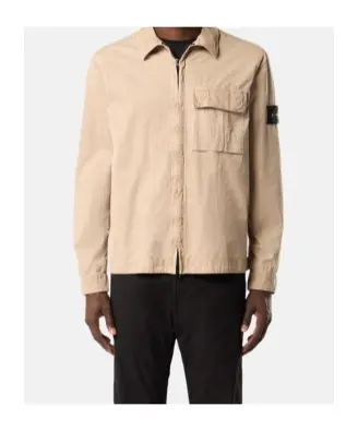 Stone Island Logo Patch Pocket Detail Shirt - Desert