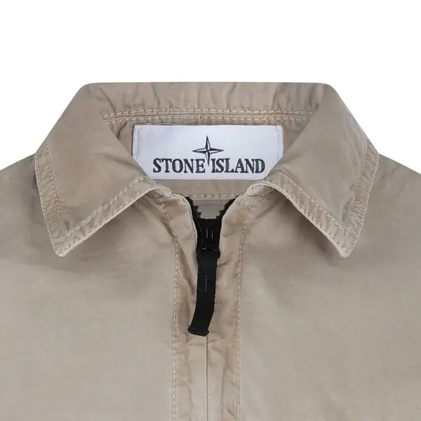 Stone Island Logo Patch Pocket Detail Shirt - Desert