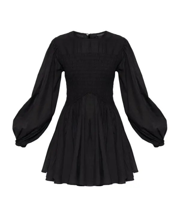 ALLSAINTS Chia Smocked Mini Dress - Black