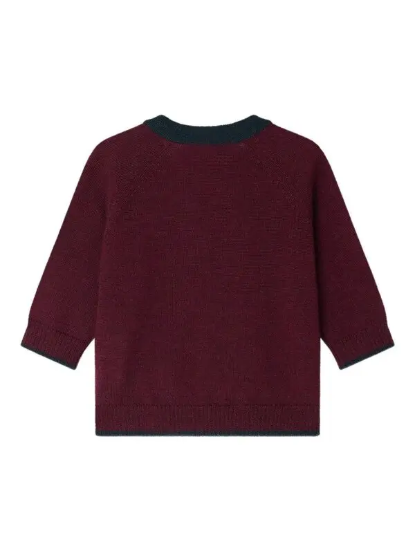Bonpoint Long-sleeved Button-up Sweater - Brown