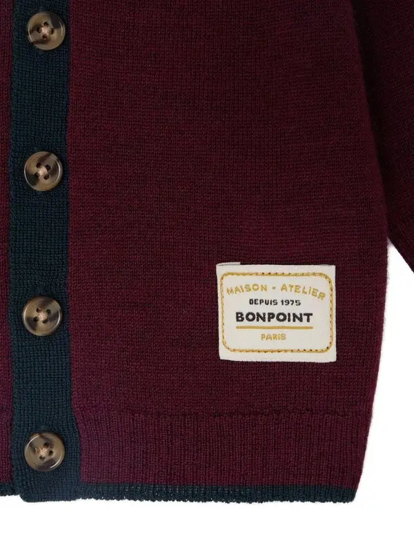 Bonpoint Long-sleeved Button-up Sweater - Brown