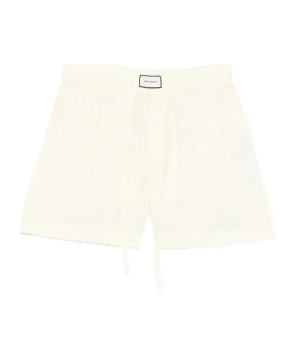 ENTIRE STUDIOS Drawstring Patch Pocket Shorts - White