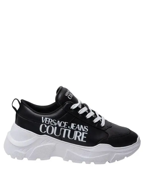 Versace Logo Printed Chunky Lace-up Sneakers - Black