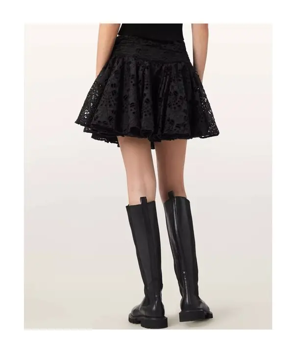 ALLSAINTS Broderie Anglaise Skirt - Black