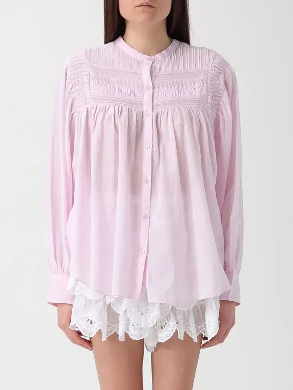 Isabel Marant Étoile Pintucked Long Sleeve Button-up Blouse - No