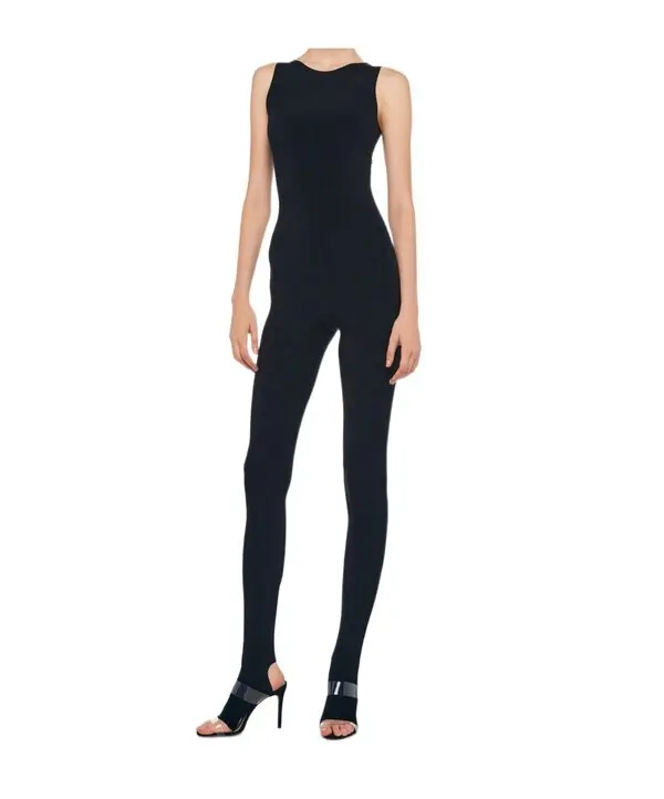 Norma Kamali Sleeveless Catsuit With Footie - Black